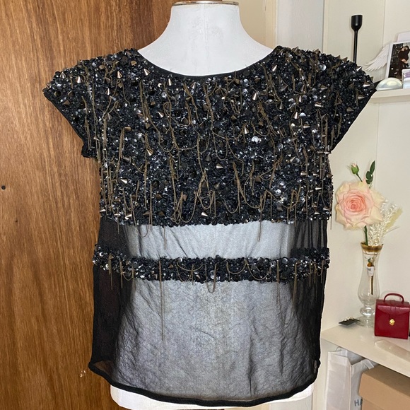 All Saints | Tops | All Saints Hand Embellished Top | Poshmark